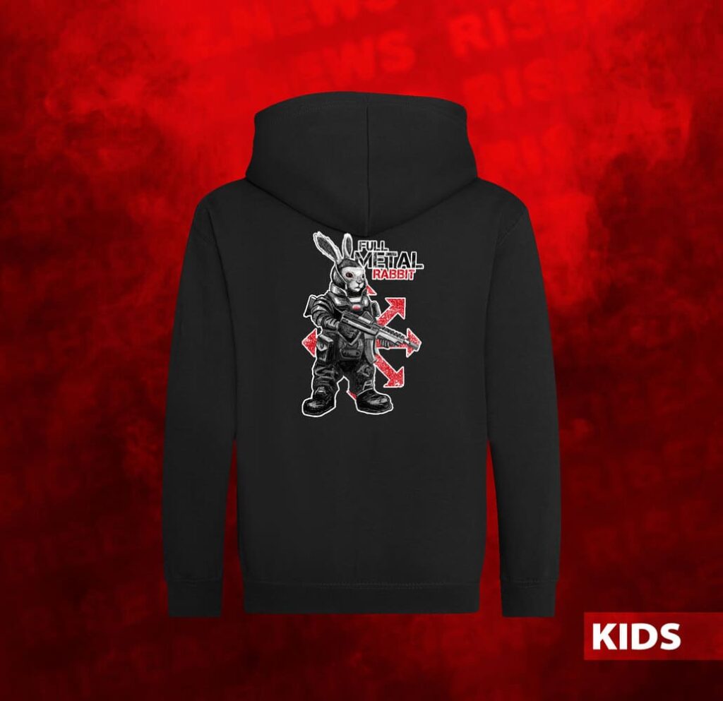 Rise Above – Full Metal Rabbit Kids Zip Hoodie - Rise Above